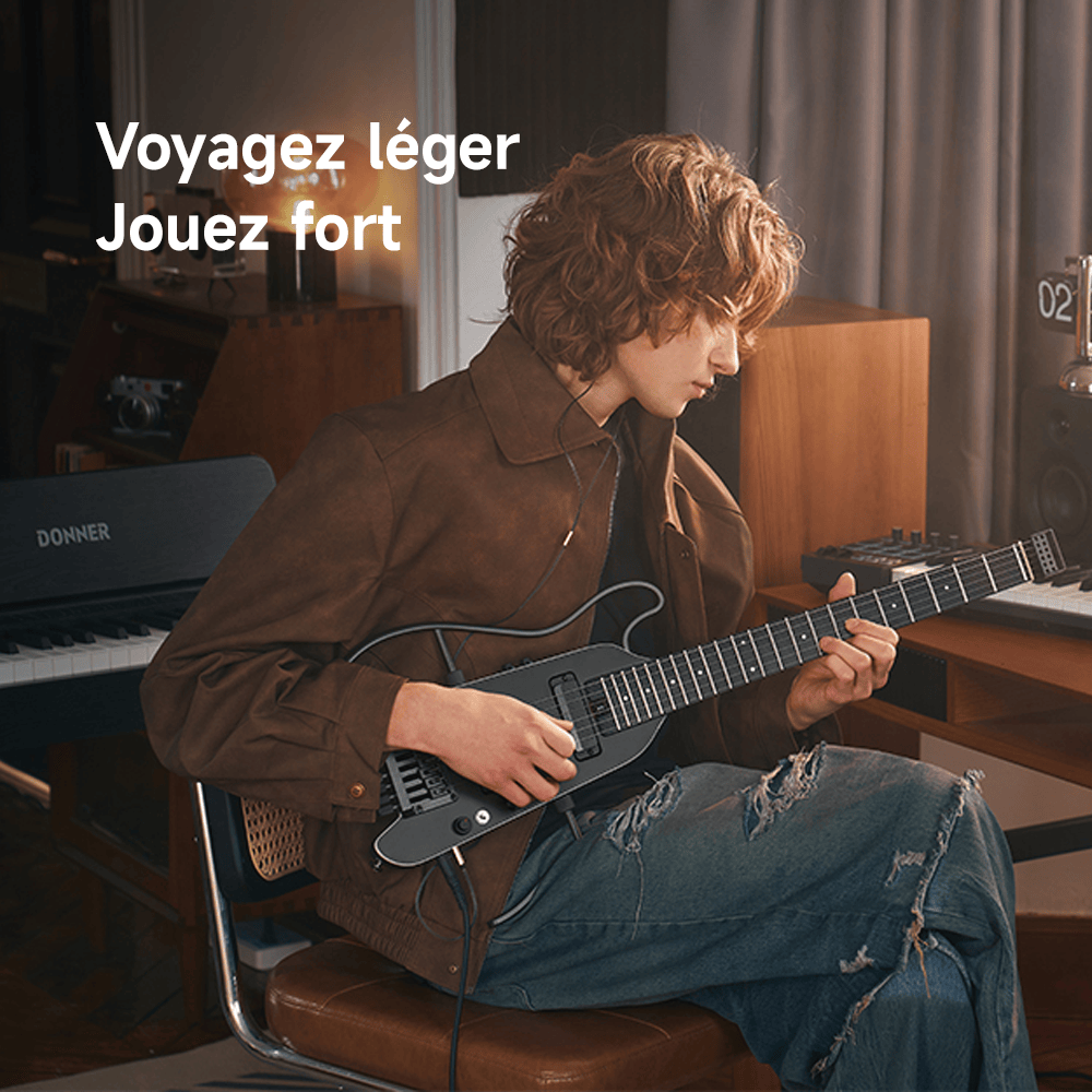 Donner HUSH X PRO – Guitare électrique portable avec 7 simulations de